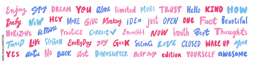 Vector hand drawn sticker logo words set collection. Hand drawn ...