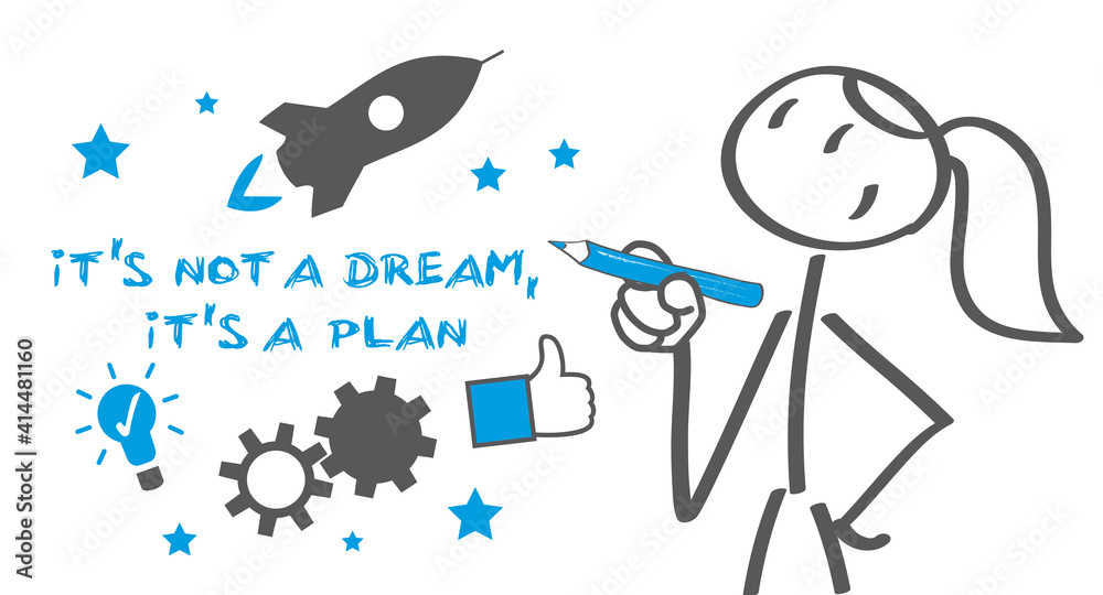 It's not a dream, it's a plan - motivational quote - vector ...