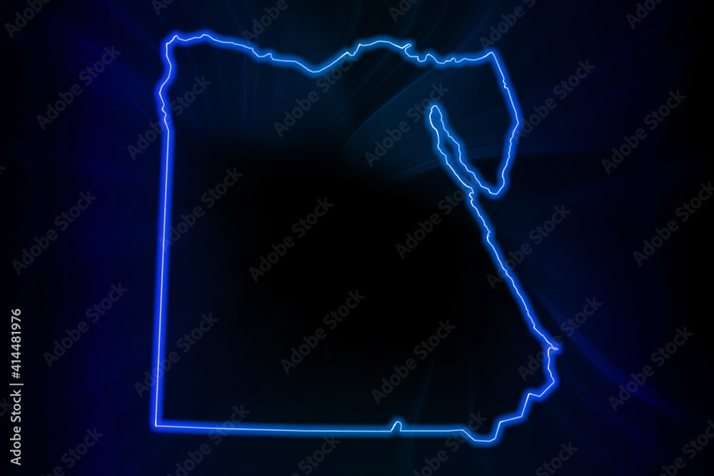 Glowing Map of Egypt, modern blue outline map Stock Illustration ...