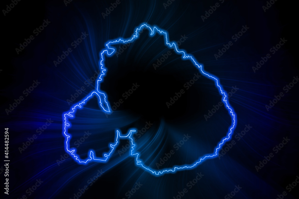 Glowing Map of Antarctica, modern blue outline map Stock Illustration ...