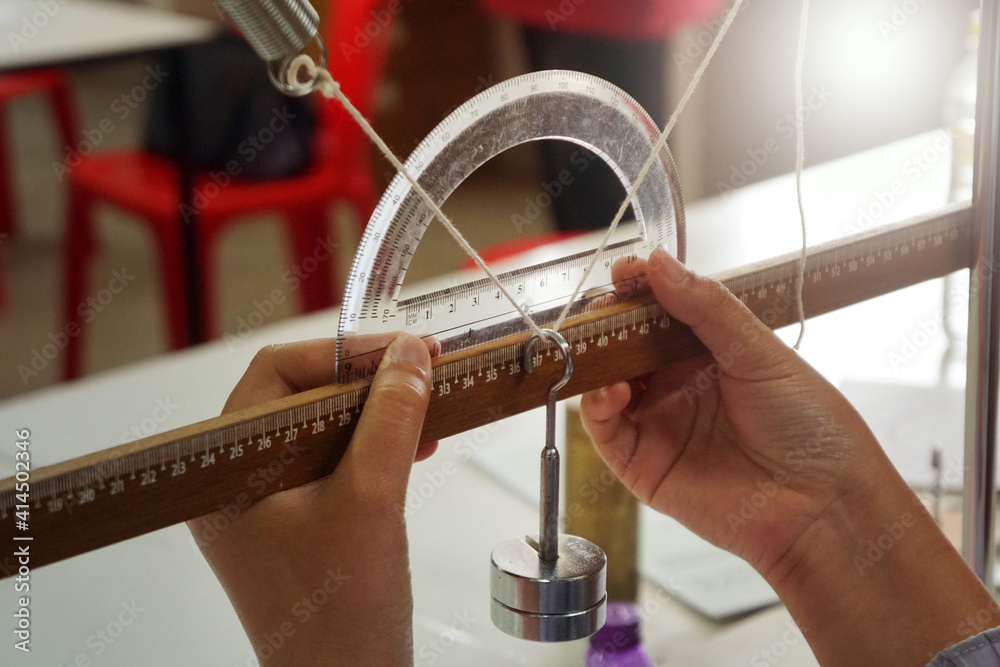 physics, experiment, equilibrium, forces, angles, measure, protractor ...