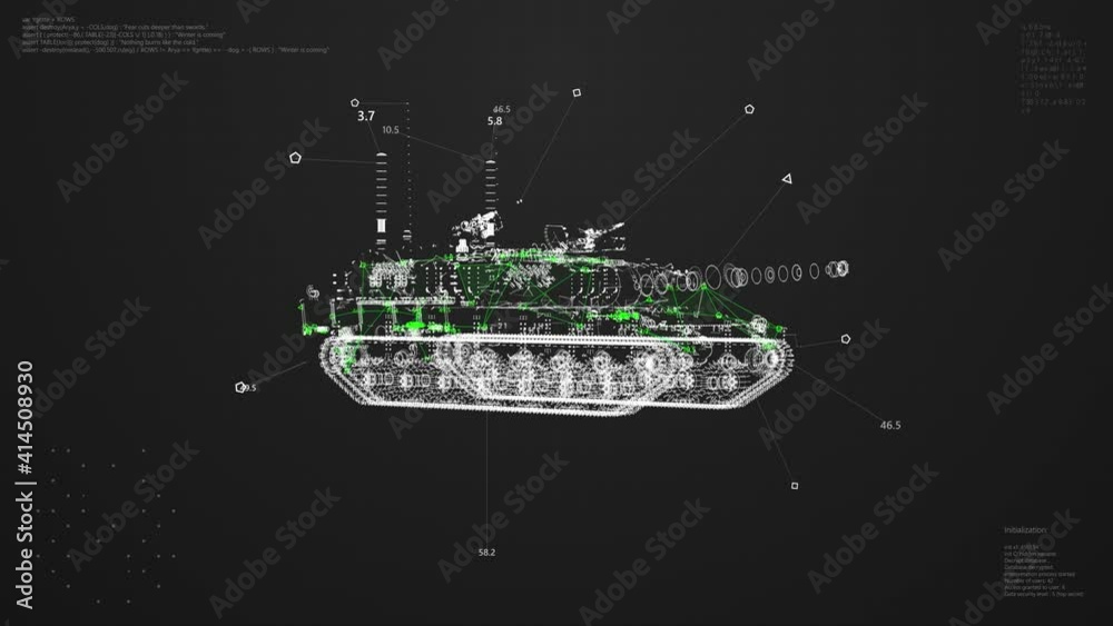 Military Tank UI Animation. HUD Tank Scanning. Stock Video | Adobe Stock
