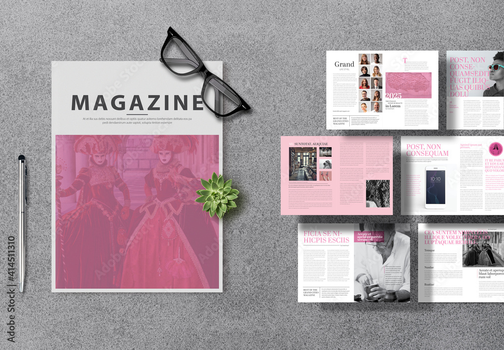 Lifestyle Magazine Layout Stock Template | Adobe Stock