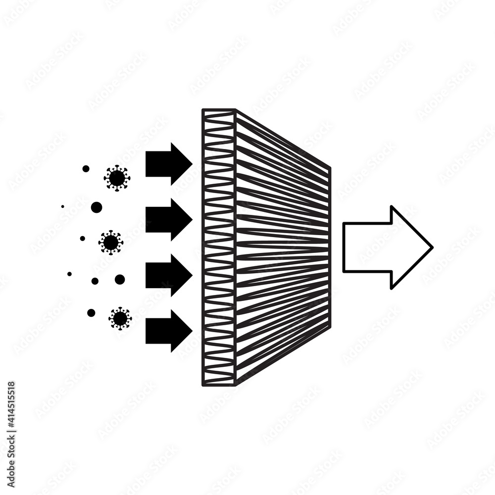 Air Filter Icon, Hepa Filtration Symbol, Dust Filter Sign Stock Vector ...