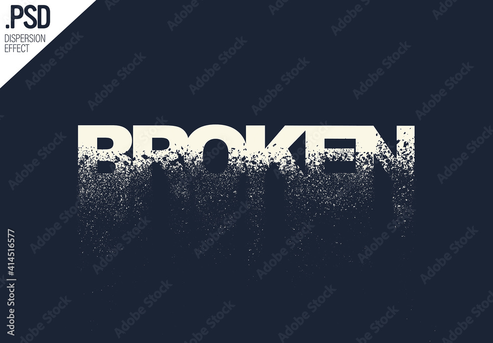 Crumbling Dispersion Text Effect Stock 템플릿 | Adobe Stock