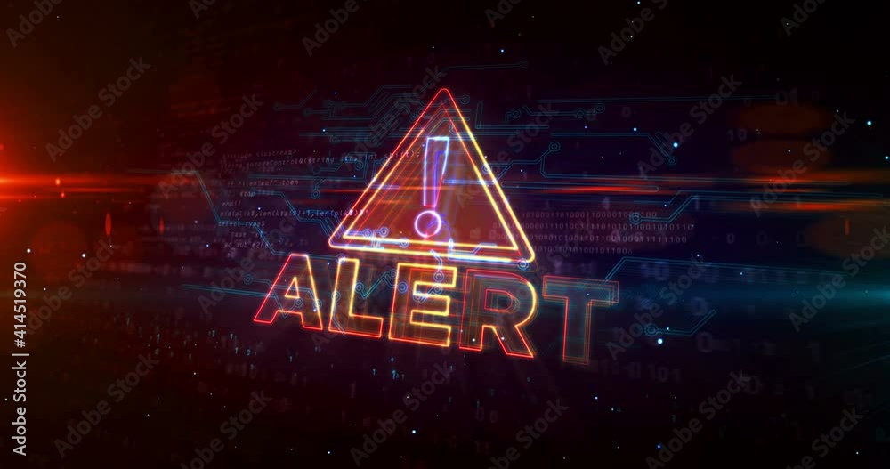 Alert warning concept with exclamation symbol, danger, cyber attack and ...