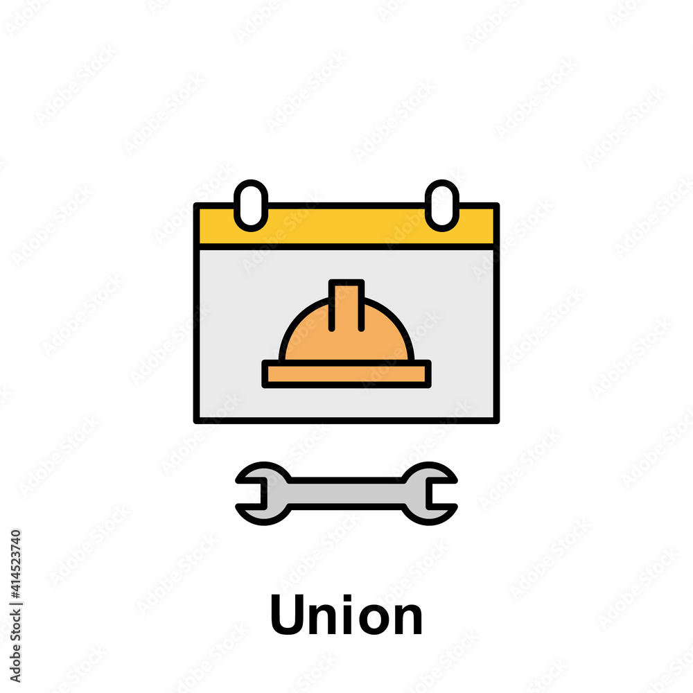 union outline icon. Element of labor day illustration icon. Signs and ...