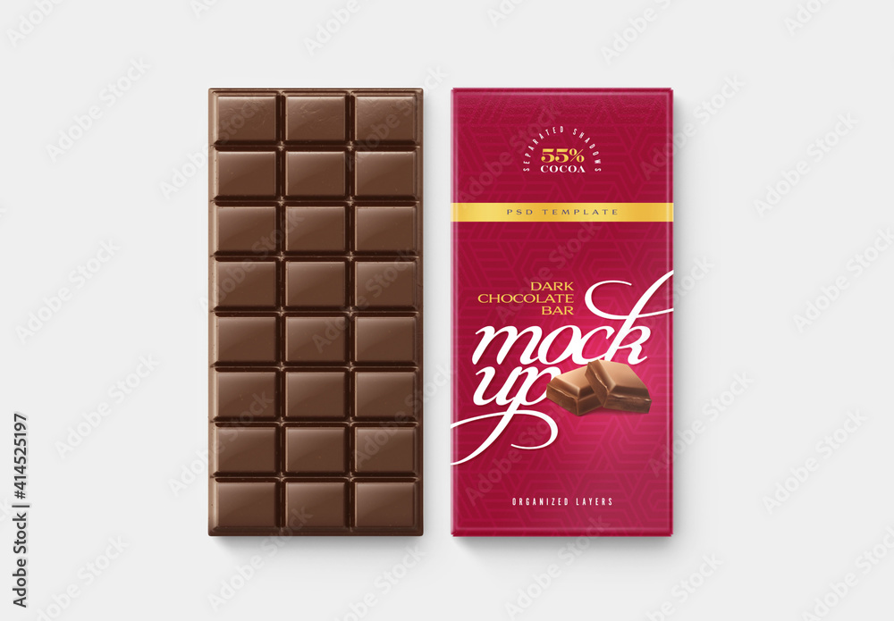 Chocolate Bar Mockup Stock Template | Adobe Stock