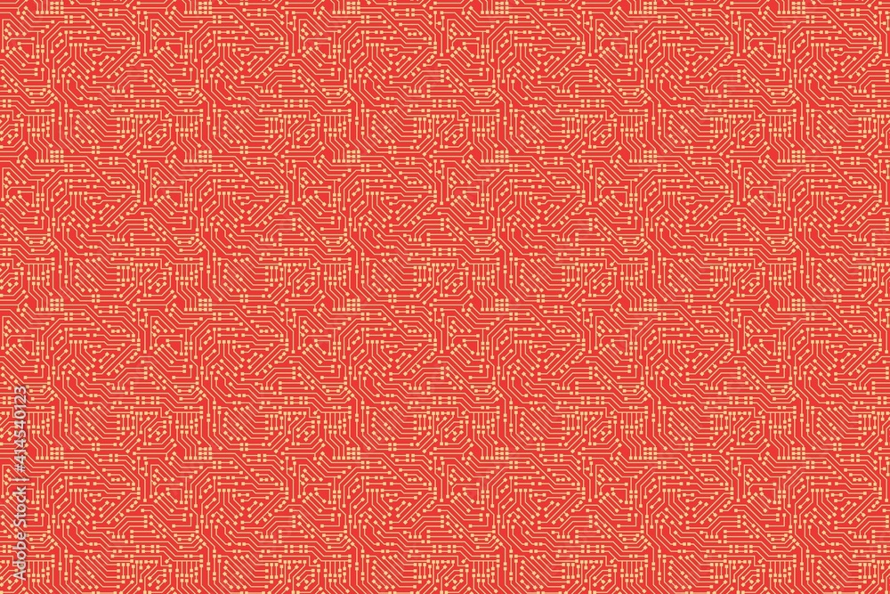 Computer circuit board. Seamless digital pattern. Vector electric ...