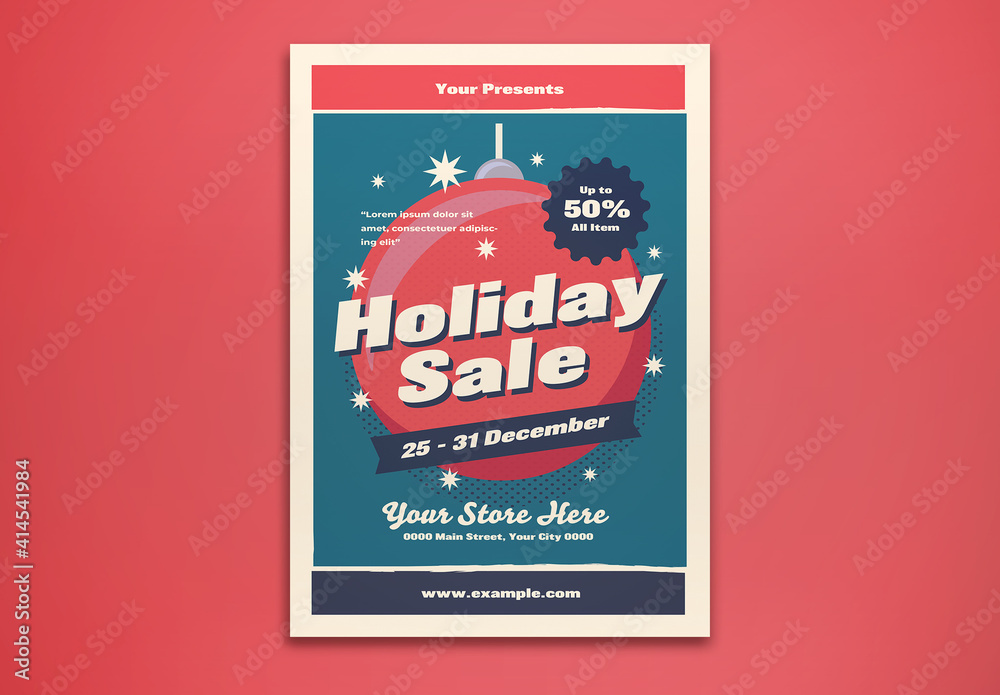 Holiday Sale Flyer Layout Stock Template | Adobe Stock