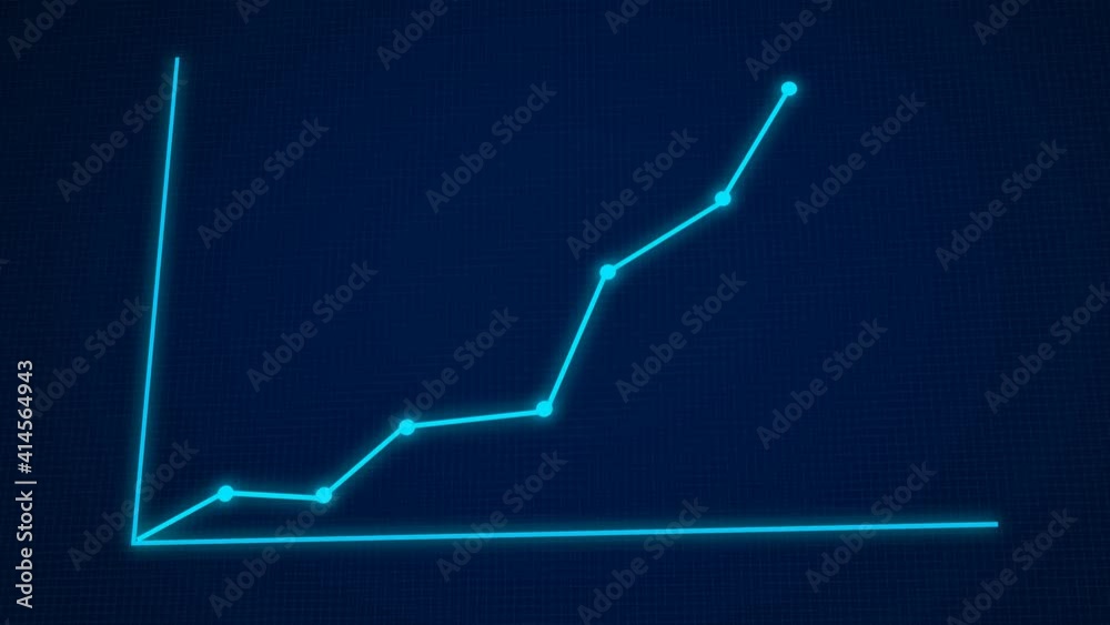 business line growth and success animation. financial chart with ...