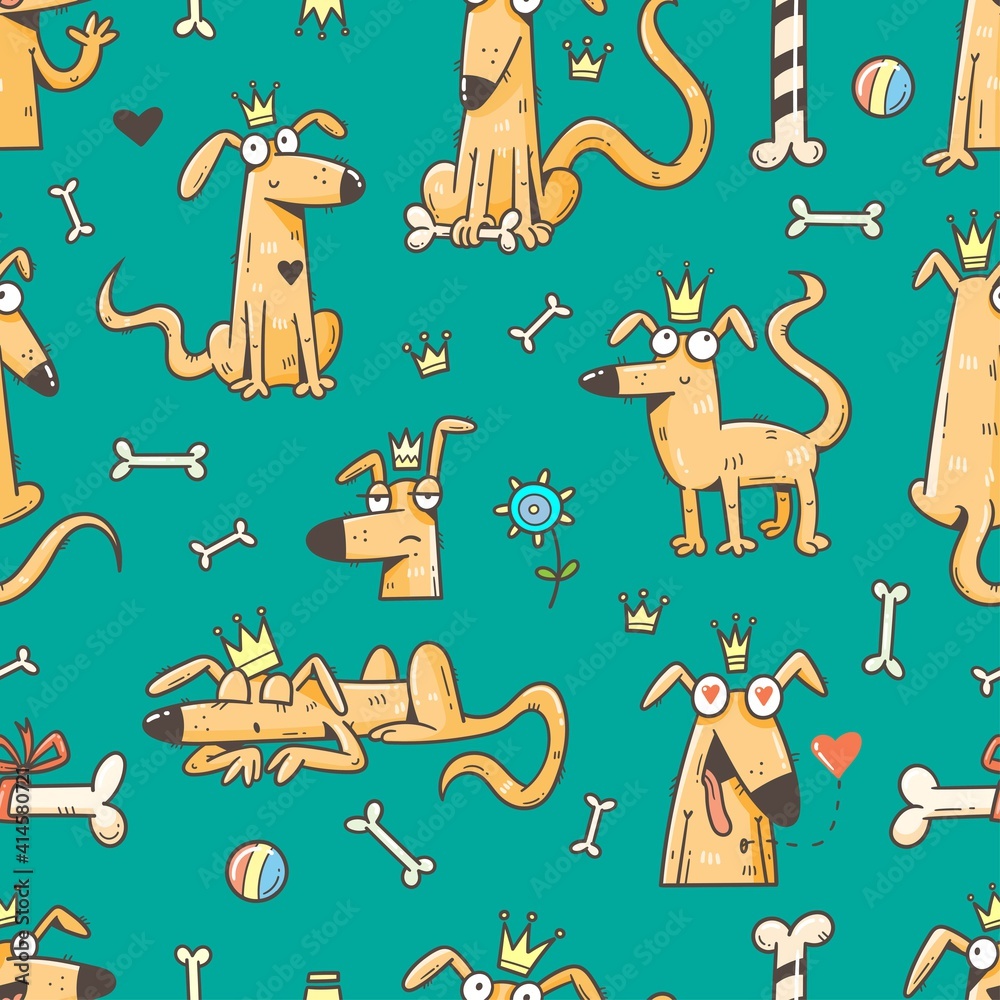 Cartoon Dog Bones Background