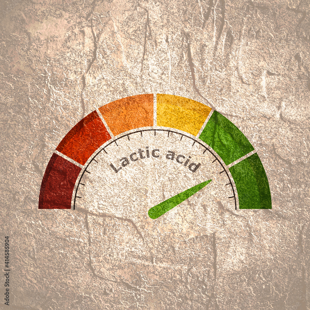 Scale with arrow. The lactic acid measuring device. Sign tachometer ...