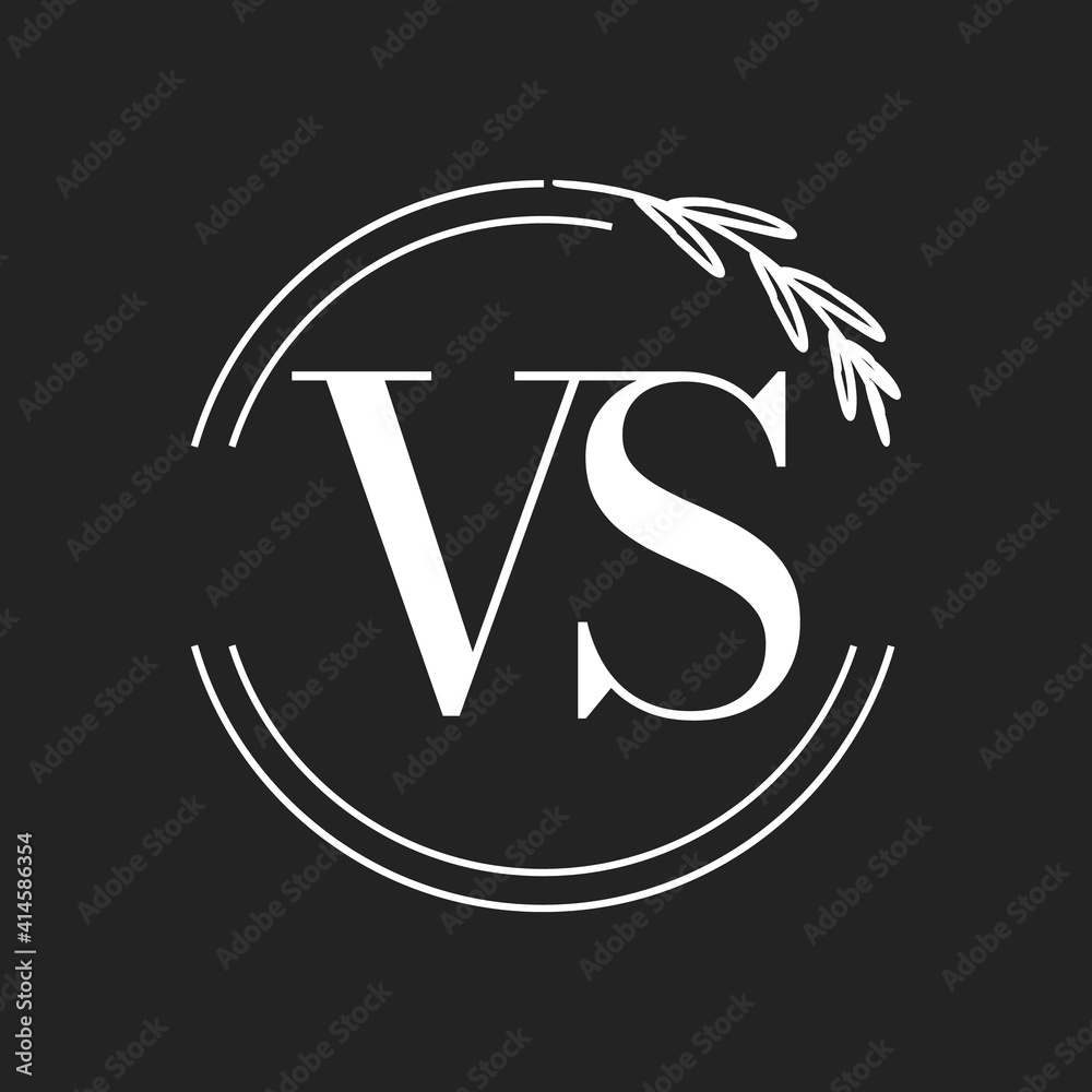 Simple Elegant Initial Letter Type VS Logo Sign Symbol Icon, Logo ...