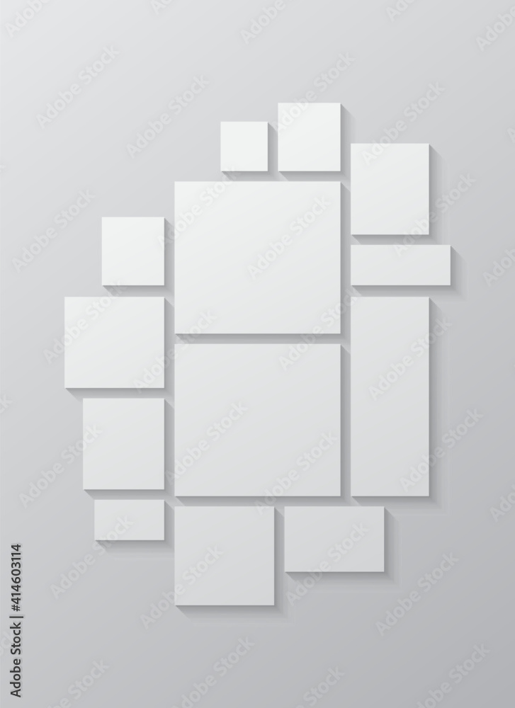 Vector empty collage thirteen frames, images photo Stock Vector | Adobe ...