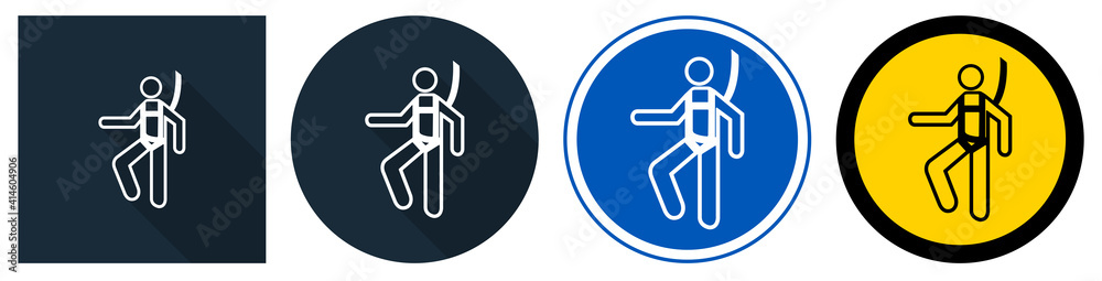 Symbol Wear Safety Harness Sign on black background,vector illustration ...