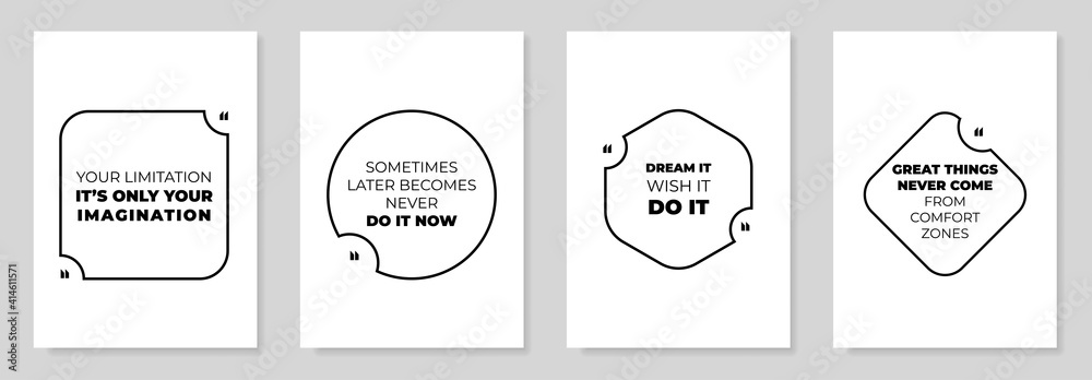 Set Of 4 Motivational Inspirational Quotes. Vector illustration Stock ...