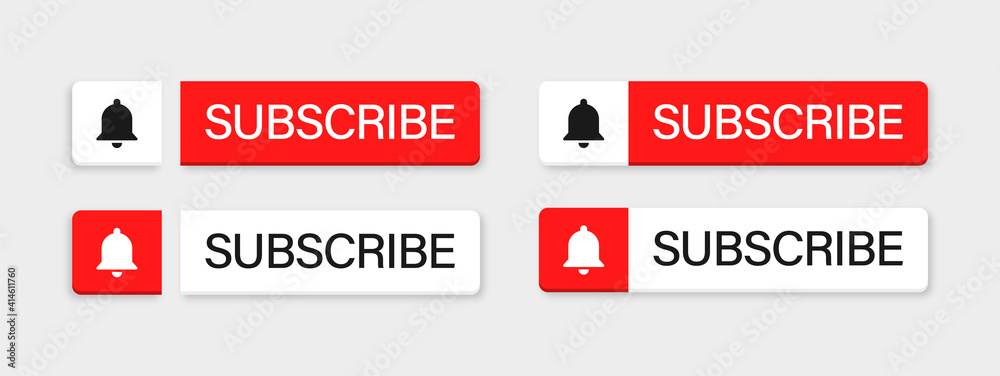 subscribe button for youtube video channel in modern with bell icon ...