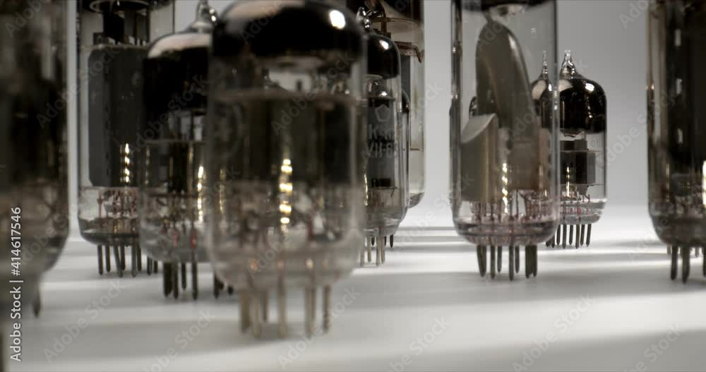 Electronic vacuum tube shake and fall. Old-fashionedelectronic ...