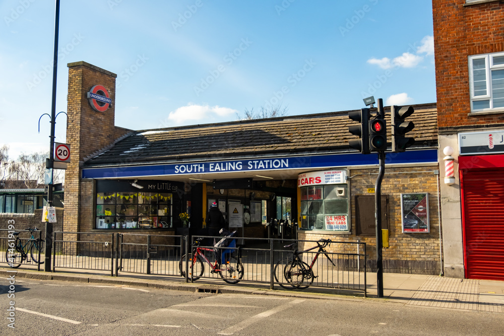 London- South Ealing Station, a London Underground tube station on the ...