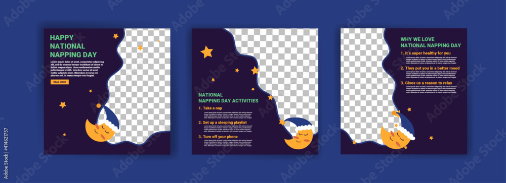 National Napping Day. Holiday concept. Template for social media post ...