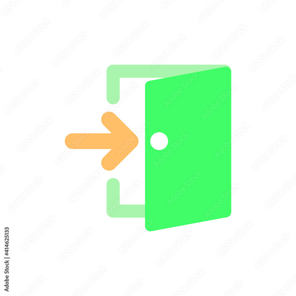 Vetor de entry and exit, login and logout, sign in and sign out do ...