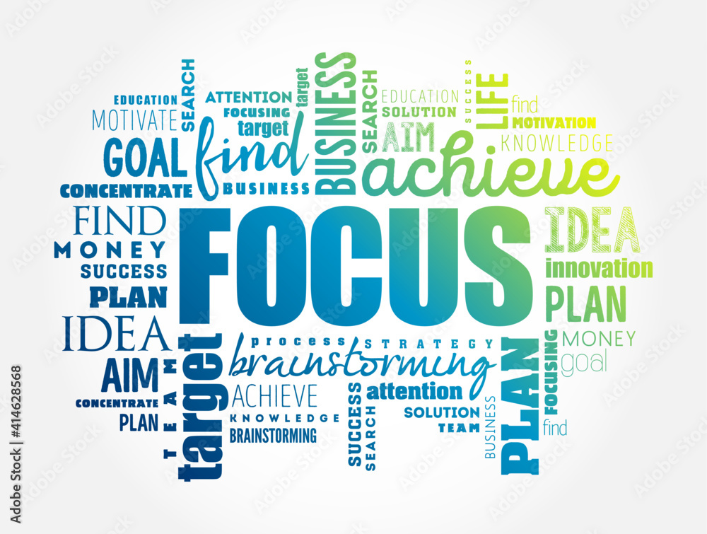 FOCUS word cloud collage, business concept background Stock Vector ...