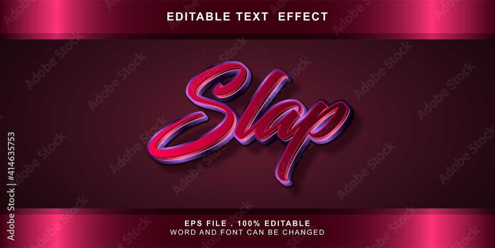 slap text effect editable Stock Vector | Adobe Stock