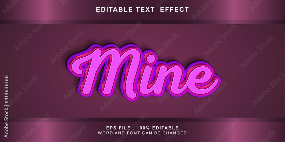 mine text effect editable Stock Vector | Adobe Stock