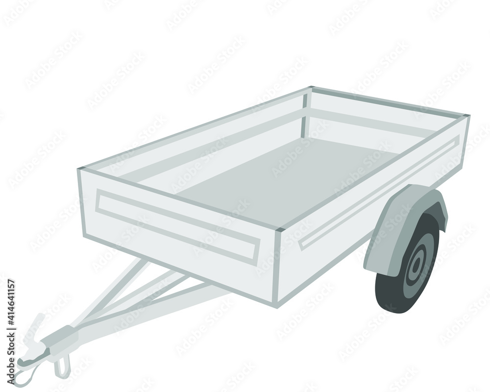 Open car trailer vector illustration isolated on white background ...