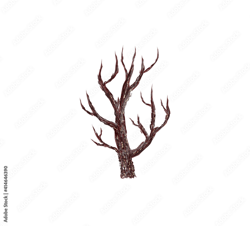 Abstract hand drawing drought tree vector isolated on white Stock ...