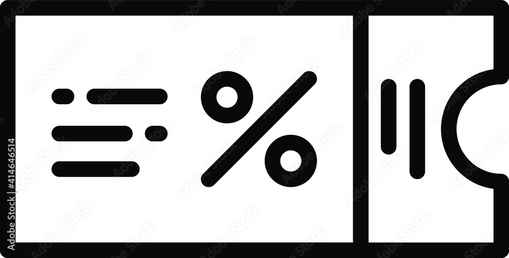 Mail Stamp Ticket Concept Vector line Icon Design, postal service ...