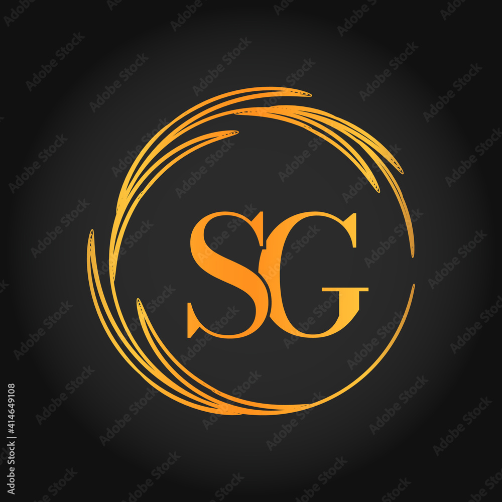 Simple Elegant Initial Letter Type SG Logo Sign Symbol Icon, Logo ...