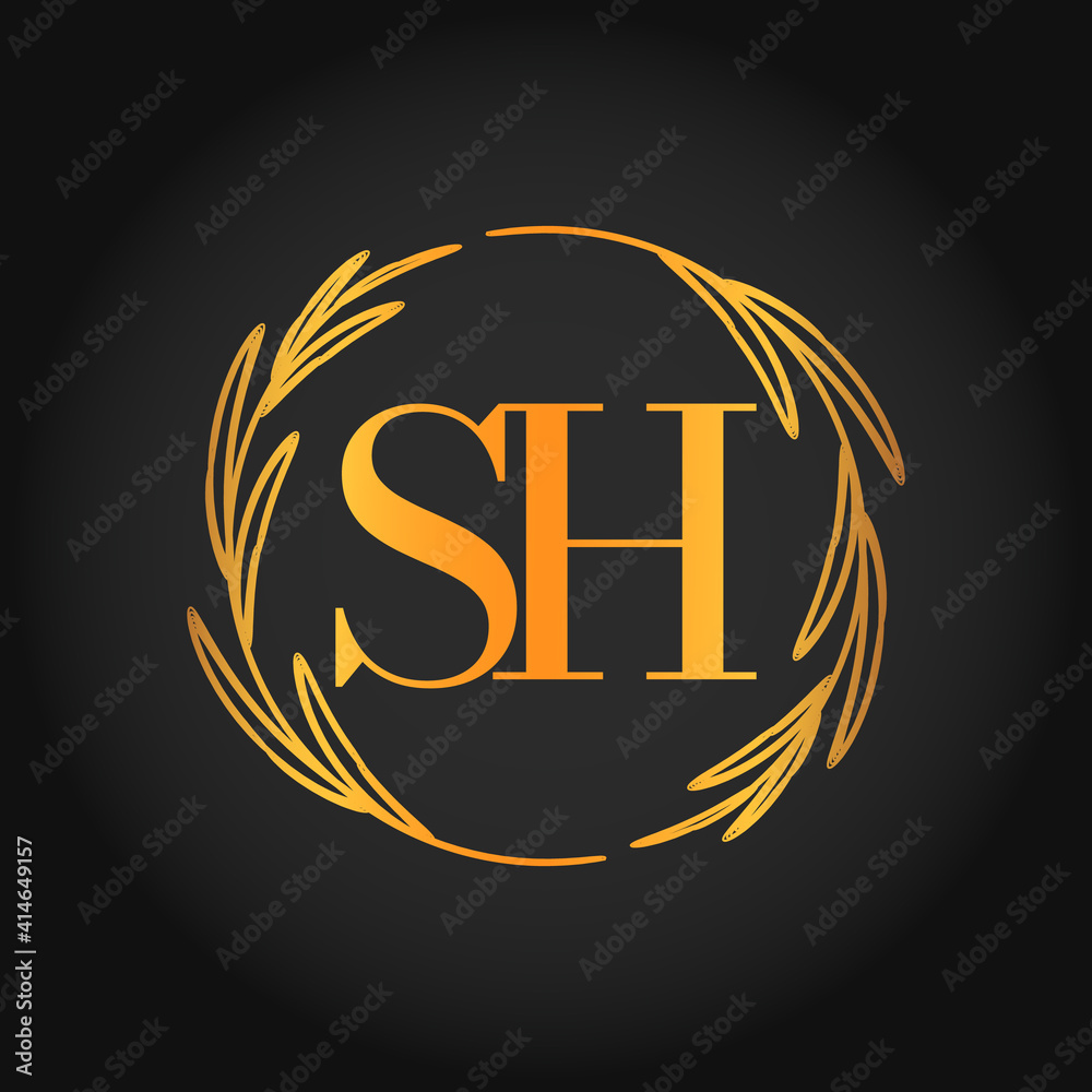 Simple Elegant Initial Letter Type SH Logo Sign Symbol Icon, Logo ...