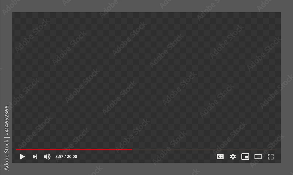 youtube video player mockup Stock Vector | Adobe Stock