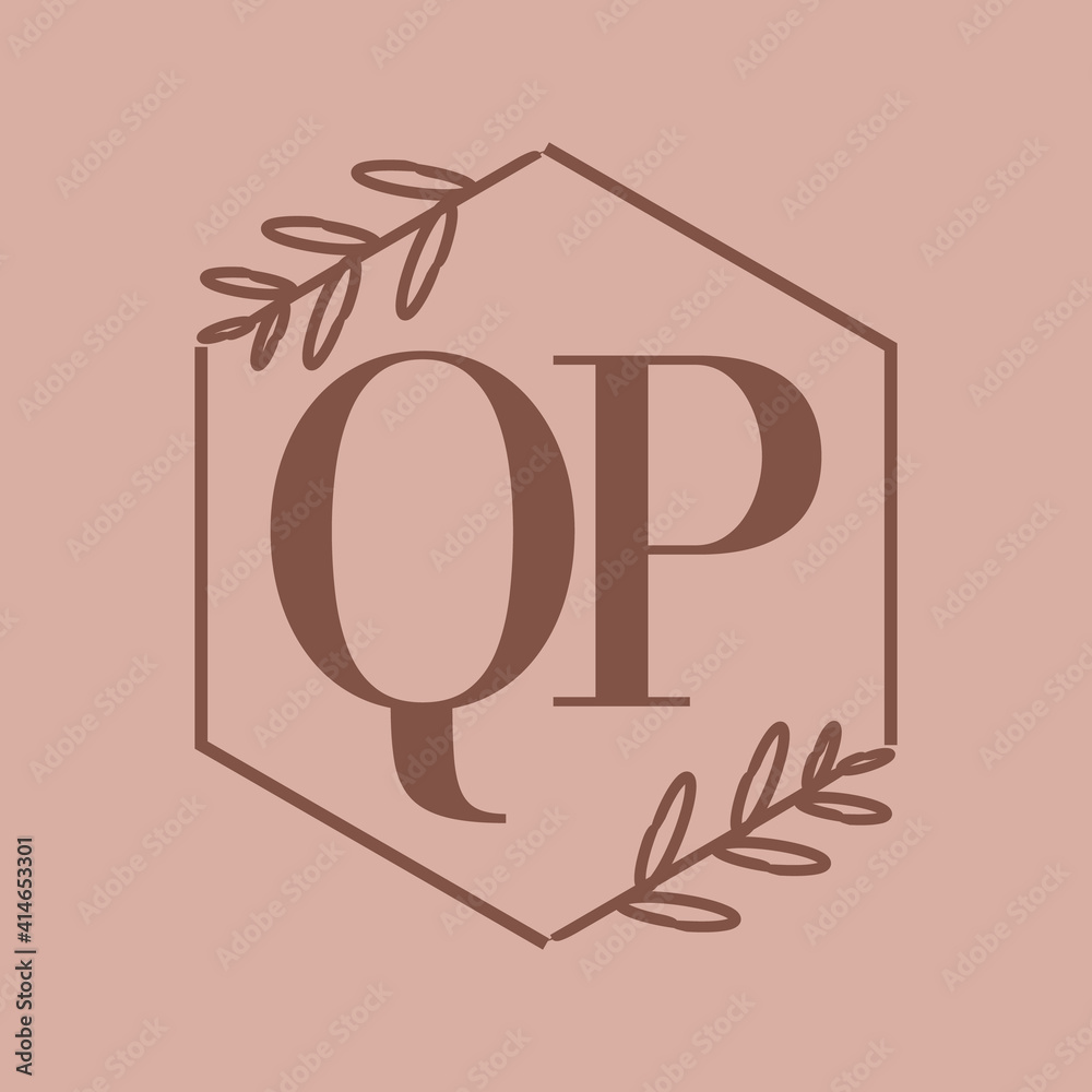 Simple Elegant Initial Letter Type QP Logo Sign Symbol Icon, Logo ...