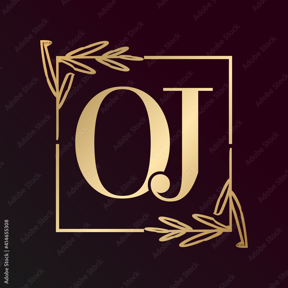 Simple Elegant Initial Letter Type OJ Logo Sign Symbol Icon, Logo ...