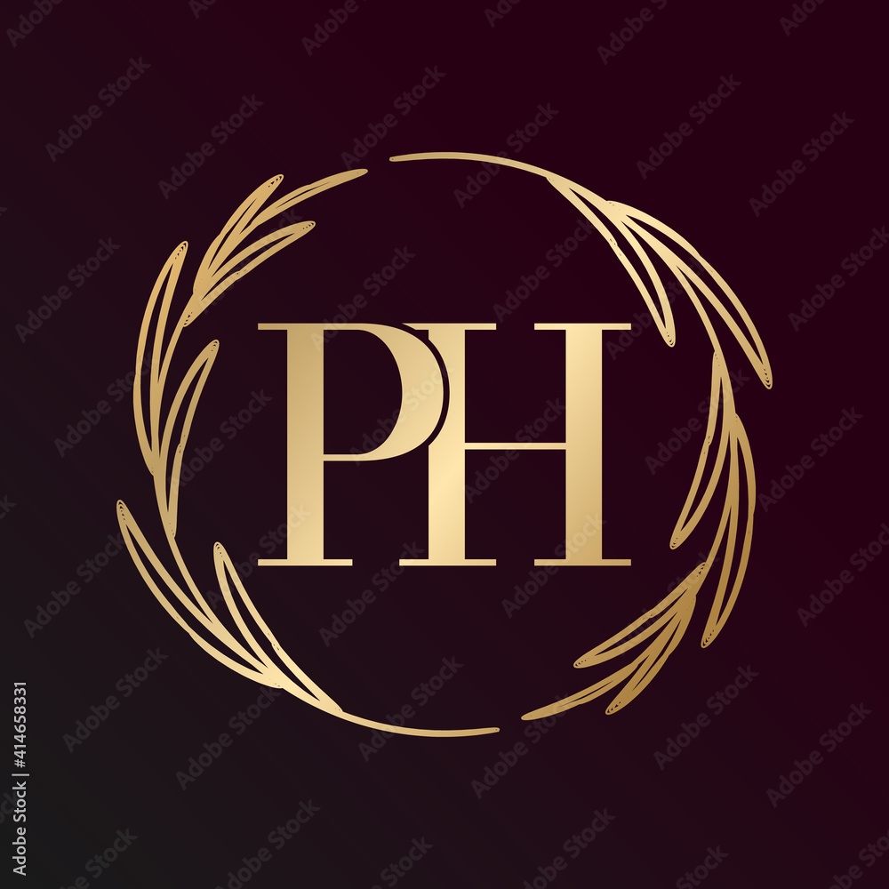 Simple Elegant Initial Letter Type PH Logo Sign Symbol Icon, Logo ...