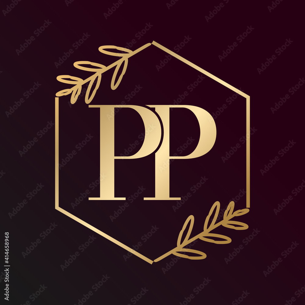 Simple Elegant Initial Letter Type PP Logo Sign Symbol Icon, Logo ...