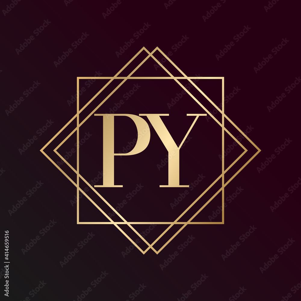 Simple Elegant Initial Letter Type PY Logo Sign Symbol Icon, Logo ...