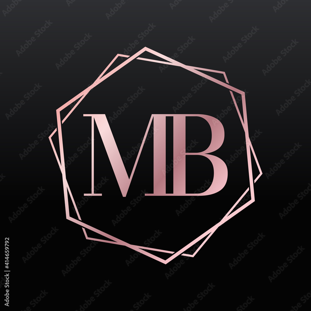 Simple Elegant Initial Letter Type MB Logo Sign Symbol Icon, Logo ...