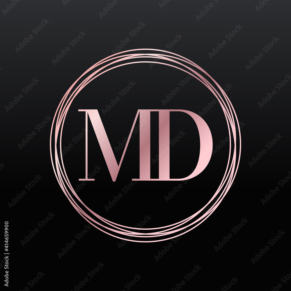 Simple Elegant Initial Letter Type MD Logo Sign Symbol Icon, Logo ...