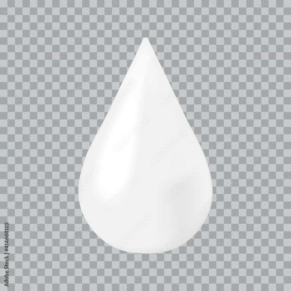 Realistic white drop of milk isolated on transparent background ...