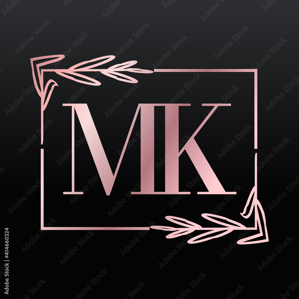 Simple Elegant Initial Letter Type MK Logo Sign Symbol Icon, Logo ...