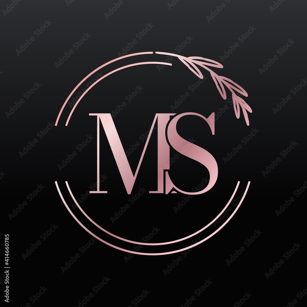 Simple Elegant Initial Letter Type MS Logo Sign Symbol Icon, Logo ...