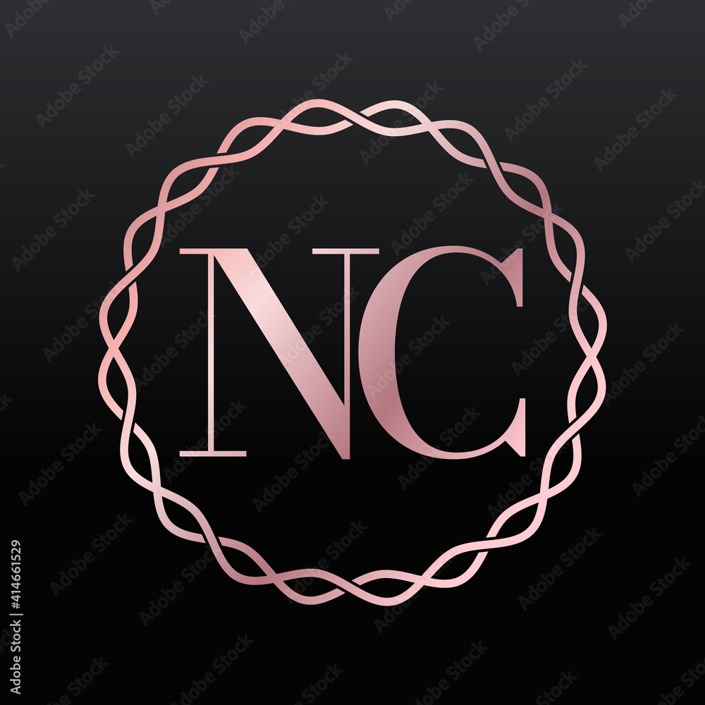 Simple Elegant Initial Letter Type NC Logo Sign Symbol Icon, Logo ...