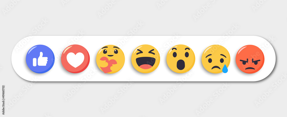 social media emojis, 3d facebook reactions, emoticon while hugging with ...