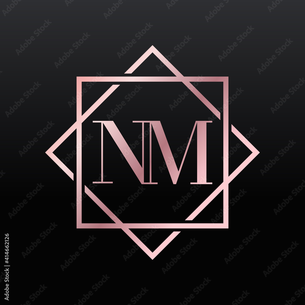 Simple Elegant Initial Letter Type NM Logo Sign Symbol Icon, Logo ...