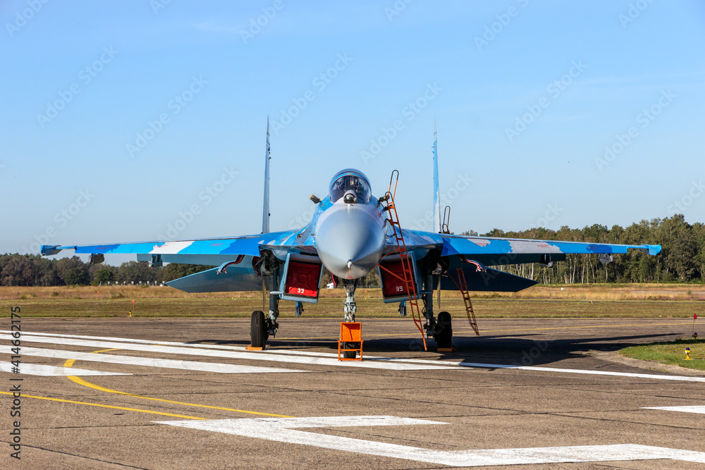Sukhoi Su-27 Flanker fighter aircraft of the Ukrainian Air Force at ...
