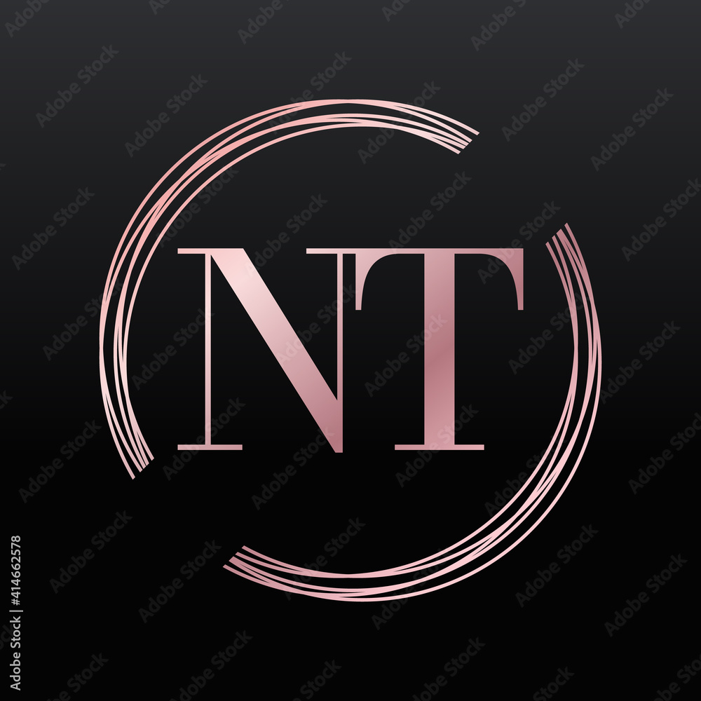 Simple Elegant Initial Letter Type NT Logo Sign Symbol Icon, Logo ...